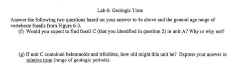 Solved Lab Geologic Time Examine The Diagram Below To Chegg