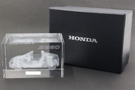 ト静 Honda ホンダ S660 新車購入特典 クリスタルガラス ホログラム レーザー加工品 クリスタルガラス彫刻置物 現状販売