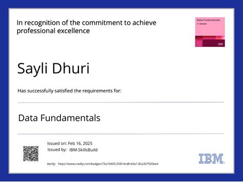 sayli dhuri on linkedin ibm datafundamentals skillsbuild learning