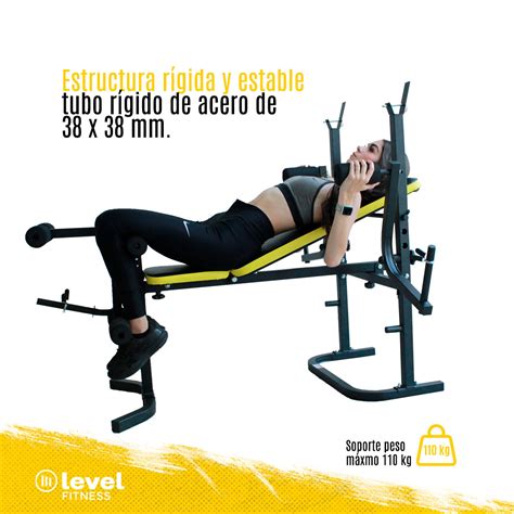 Banco Multiposiciones Loki Gym Pecho Discos Bicep 5 En 1 Pesas