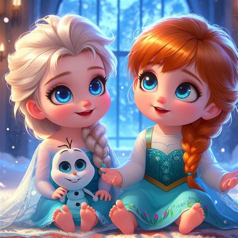 Elsa And Anna Frozen Bebe Desenho Frozen Aniversário Com Tema De
