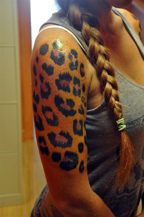 Cheetah Print Leg Tattoos