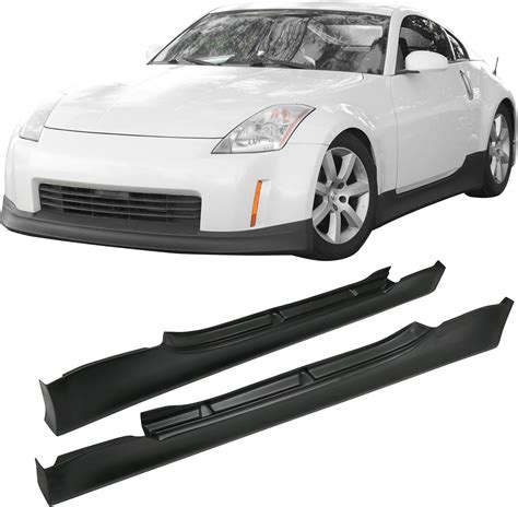Side Skirts Compatible With 2003 2009 Nissan 350z V Style Black Pu