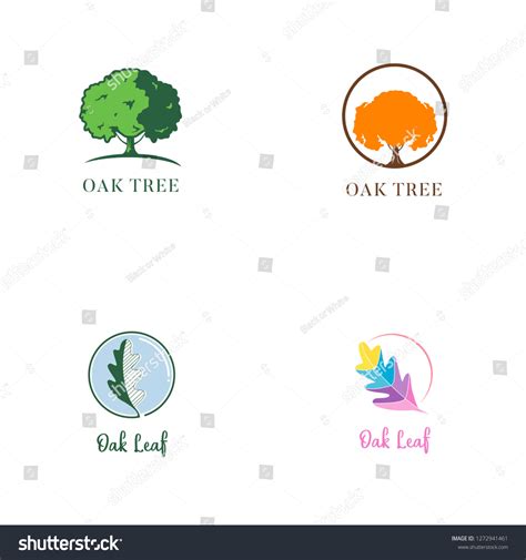 Oak Tree Oak Leaf Logo Icon Stock Vector Royalty Free 1272941461 Shutterstock