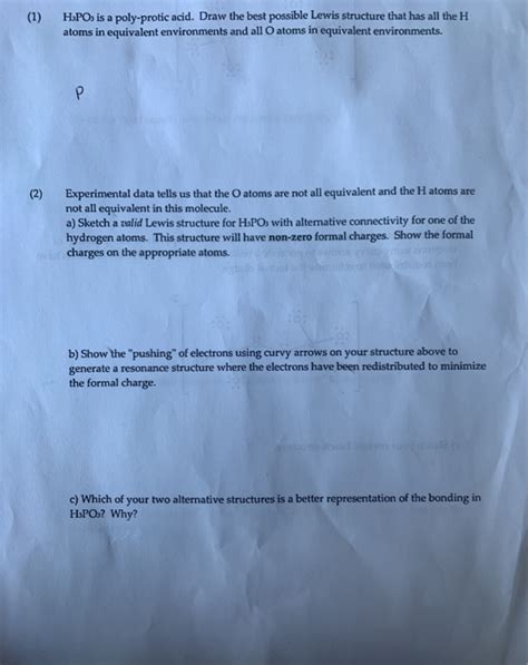 Solved 1 H3pos Is A Poly Protic Acid Draw The Best