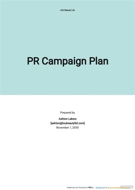 Pr Planning Template