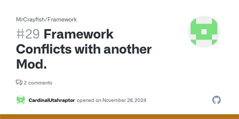 Framework Conflicts With Another Mod Issue MrCrayfish Framework GitHub