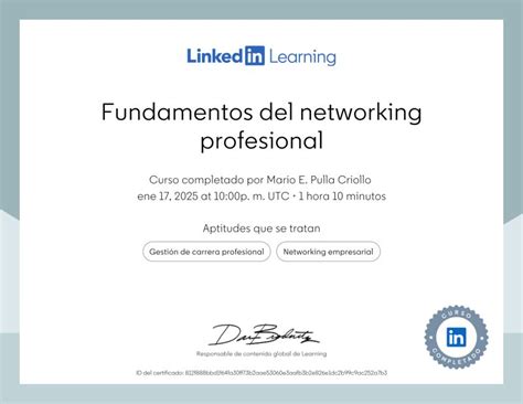 ¡acabo De Terminar El Curso Fundamentos Del Networking Profesional De Lorena Díaz Quijano