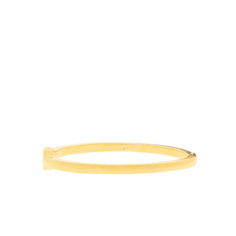 3mm Wide Flat Hinge Shiny Gold Bangle Marlyn Schiff