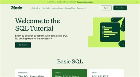 mode sql tutorial mode sql tutorial sql tutorial