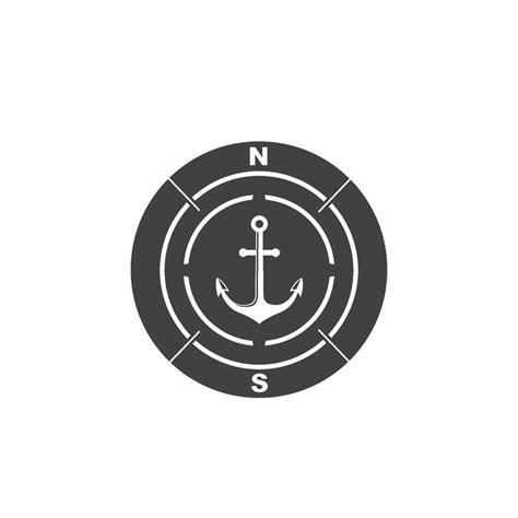 Anchor Compass Concept Icon Logo Illustration 54410141 Vector Art At Vecteezy