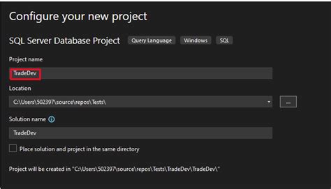 SSRS SQL Server Database Project In Visual Studio