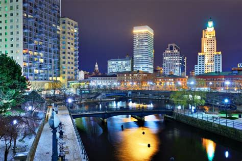 Downtown Providence Rhode Island Stock Image Image Of Riverwalk Walk