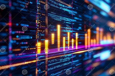 modern stock market background with glowing data visualizations