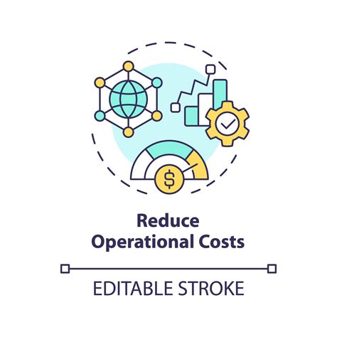 Operational Costs Reduce Multi Color Concept Icon Management Process