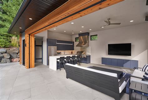 Modern Pool House And Outdoor Kitchen Twin Cities Mcdonald Remodeling