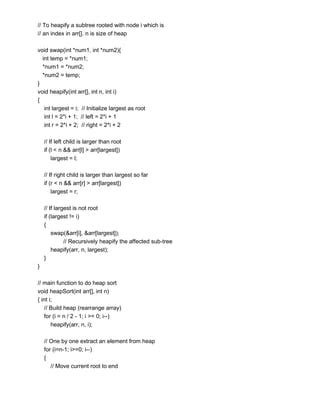 Heap Quick And Merge Sort PDF