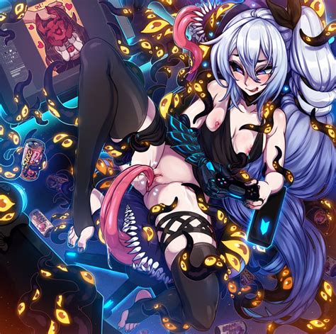 Rule 34 1monster Black Eyes Black Sclera Blue Eyes Clothed Controller
