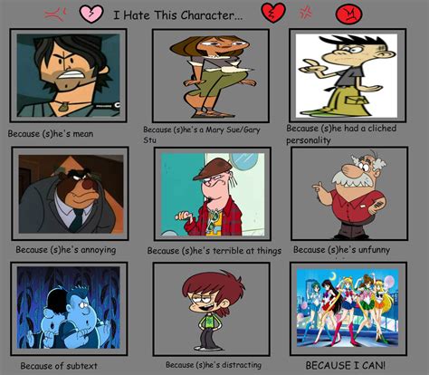 I Hate This Character Meme By Bart Toons On Deviantart