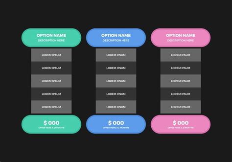 Free Pricing Table Vector Ai Uidownload