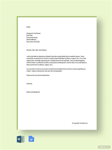 Excessive Sick Leave Warning Letter Templates At Writing A 40 Off