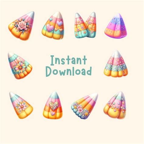 10 Pastel Candy Corn Clipart Png Bundle Temzli