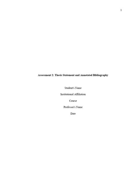 Thesis Statement And Annotated Bibliography Pdf Substance Abuse