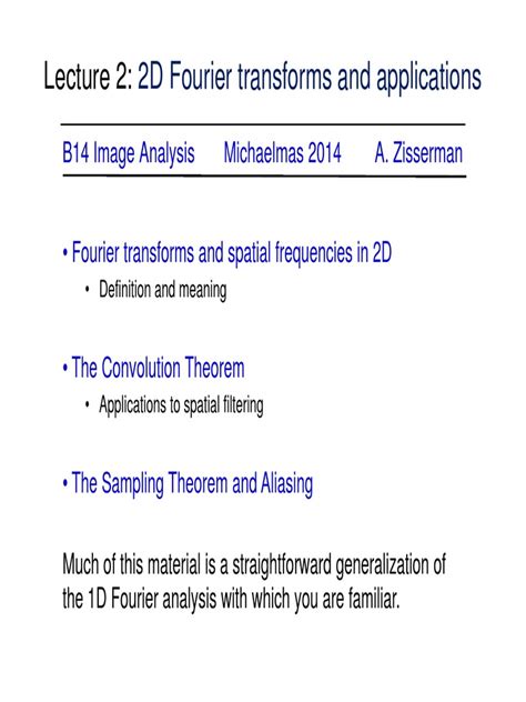 Pdf Fourier Transform And Applications Dokumentips
