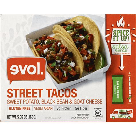 Evol Street Tacos Sweet Potato Black Bean And Goat Cheese 596 Oz