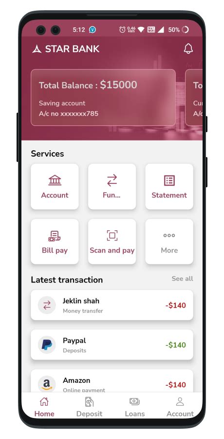 Online Banking App Template In React Native Multi Language Starbank
