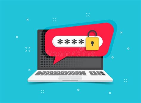 Laptop With Account Login Icon In Flat Style Password Form Page Vector