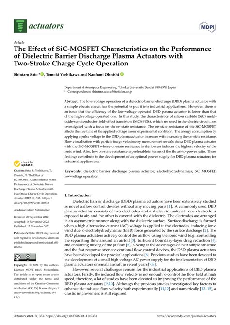 Pdf The Effect Of Sic Mosfet Characteristics On The Performance Of