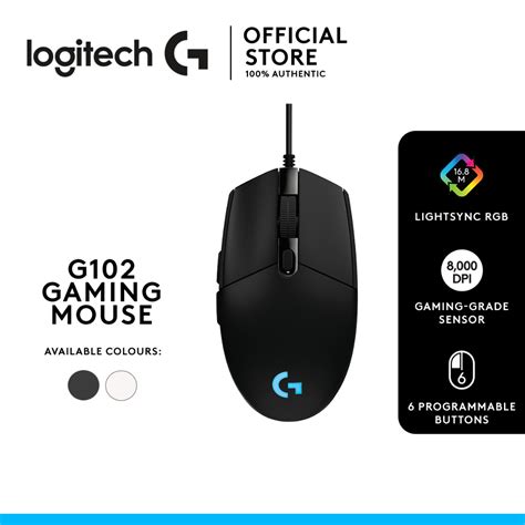 Logitech G102 Gaming Mouse With Lightsync Rgb 6 Programmable Buttons Gaming Grade Sensor And 8k