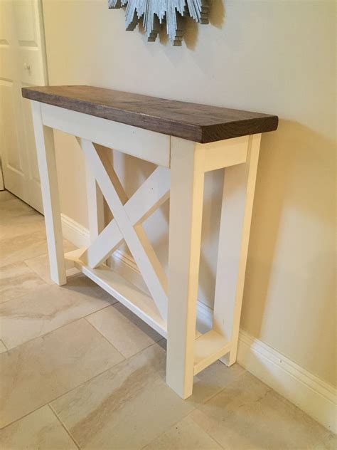 Small Rustic X Hall Table Hall Table Diy Foyer Furniture Hall Table