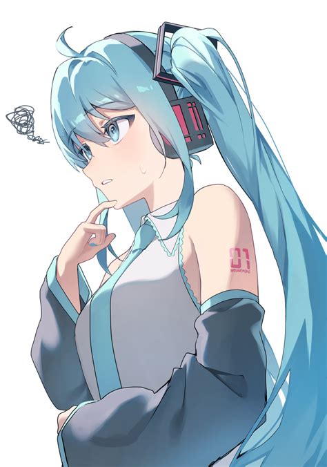 Kurobikari Hatsune Miku Vocaloid Absurdres Highres 1girl Ahoge Aqua Eyes Aqua Hair Aqua