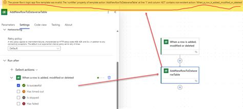 The Power Flows Logic App Flow Template Was Invalid The Runafter Property Of Template Action
