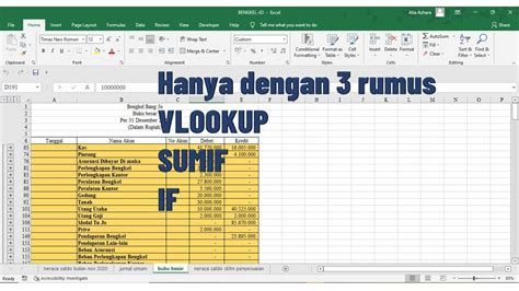 Excel Jurnal Umum Buku Besar And Neraca Saldo Hanya Dengan 3 Rumus