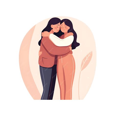 Premium Photo Mother Hugging Her Daughter Illustration For National