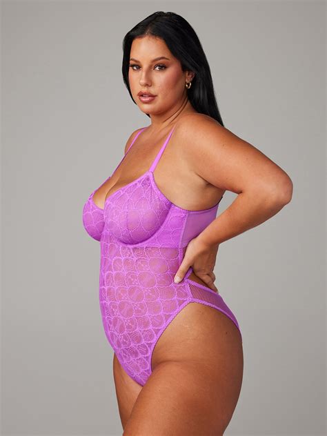 X Rated Lace Teddy In Pink And Purple Savage X Fenty
