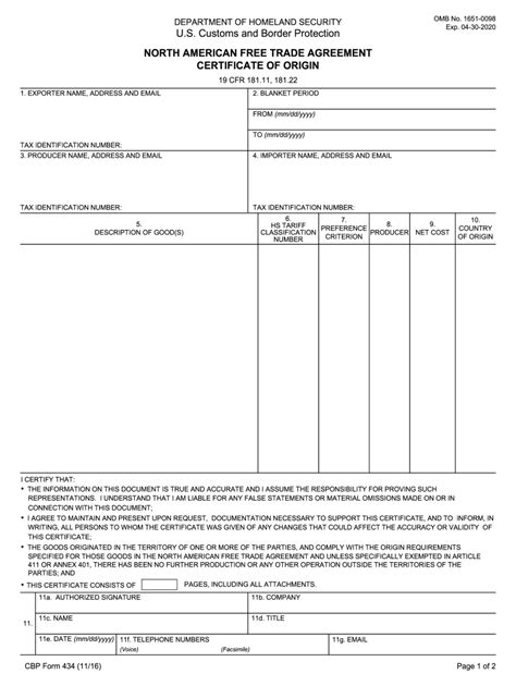 Usmca Fillable Form Pdf Printable Forms Free Online