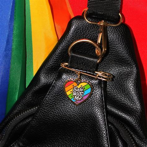 Safe With Me Rainbow Enamel Brooch Safety Pin You Are Safe With Me