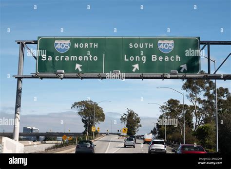 Los Angeles Freeway Ramp Signs At The Santa Monica 10 Freeway And The