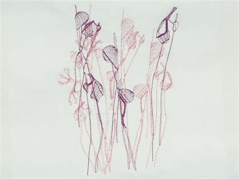 Embroidery File Grass Motif In The Style Of A Sketch For Digital