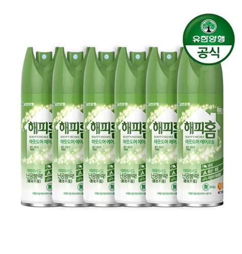 유한양행 해피홈 모기기피제 아웃도어 에어로솔 150ml X 6개 티몬