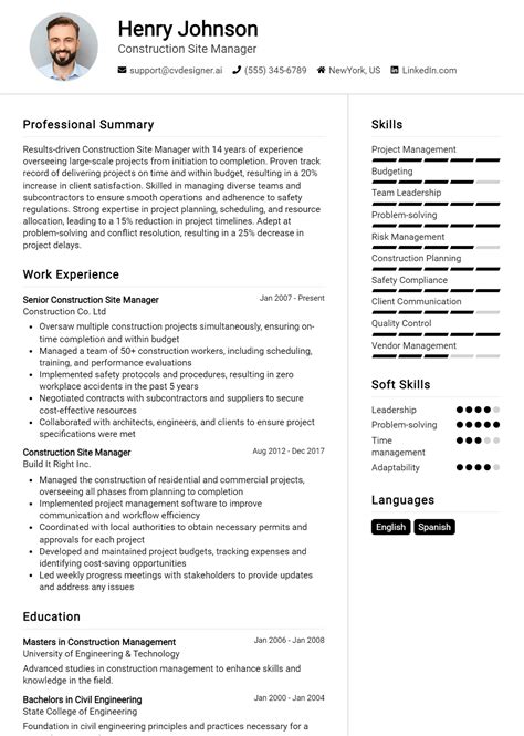 17 Construction Project Manager Resume Examples And Templates For 2025 Resumedesignai