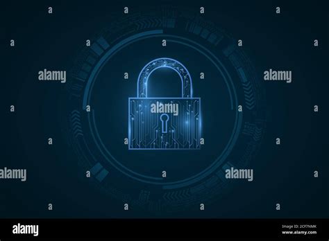Security Futuristic Lock In User Interface With Hud Elements Password