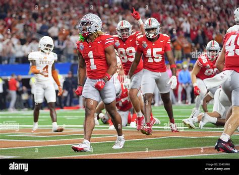 Ohio State Running Back Quinshon Judkins 1 Reacts After Scoring