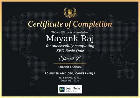 mayank raj on linkedin delighted to receive my certificate of completion for the seo basic quiz…