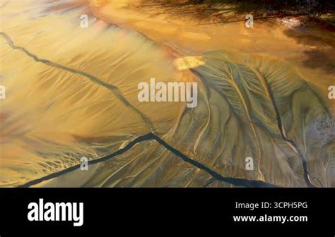 Aerial View Of Abstract Poisonous Colorful Water Background Natural