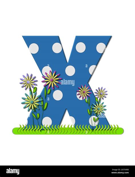 The Letter X In The Alphabet Set Wildflower Meadow Is Blue With